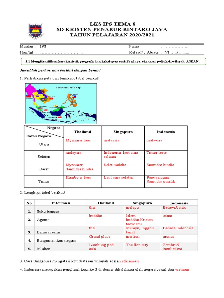 LKS TEMA 8 Asean | PDF