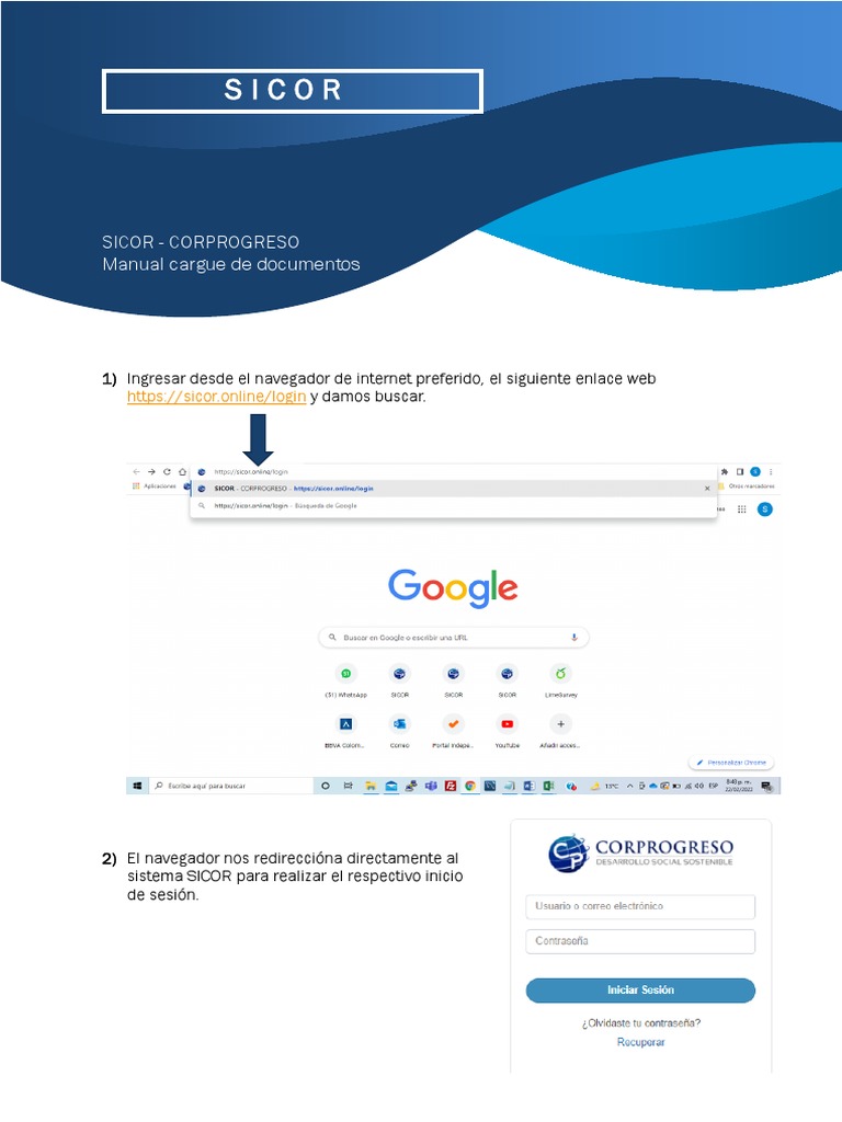 Manual Cargue de Documentos Sicor | PDF