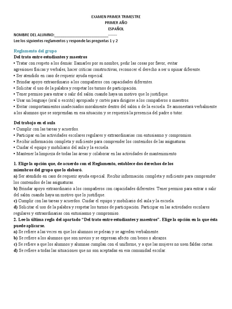 Español | PDF | Salón de clases