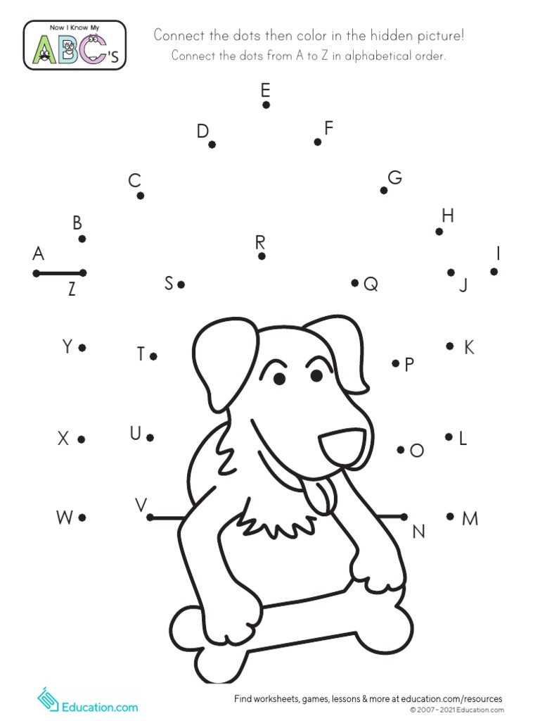 Alphabet Dot To Dot Doghouse | PDF