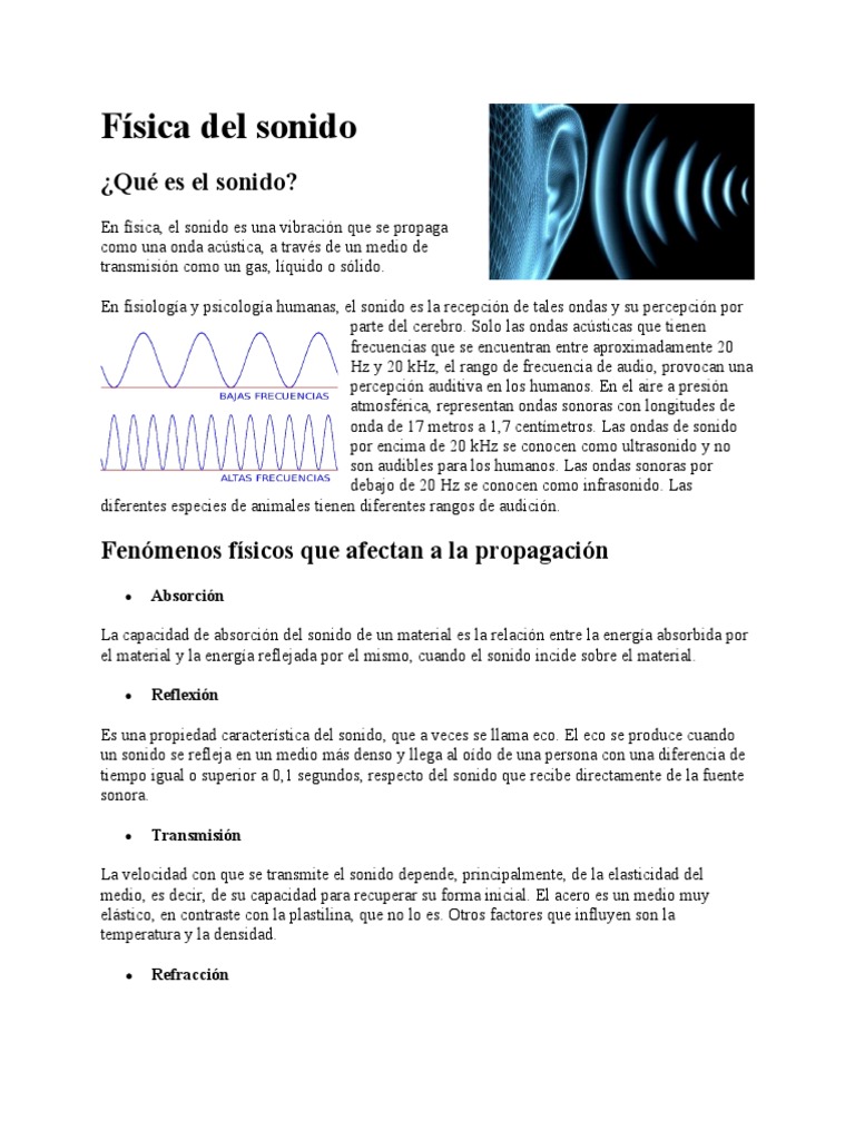 Física Del Sonido | PDF | Sonido | Olas