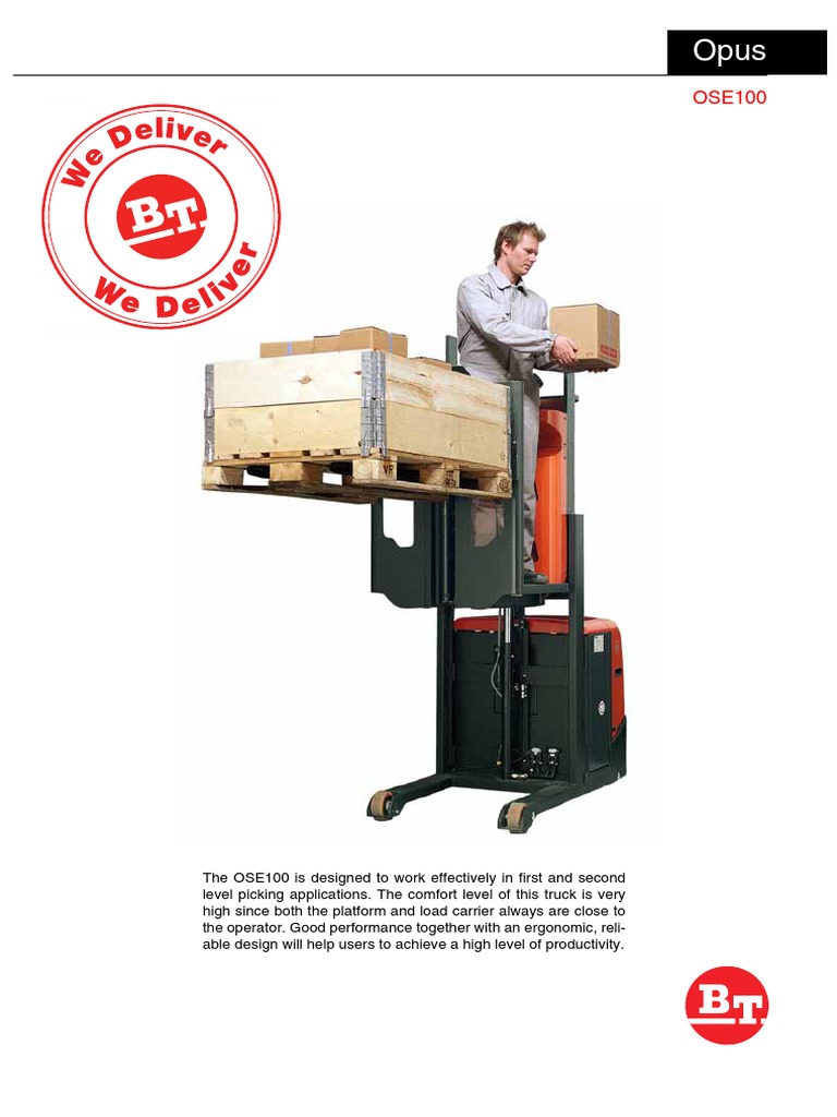 BT OSE100 Spec Sheet | PDF | Truck | Electric Motor