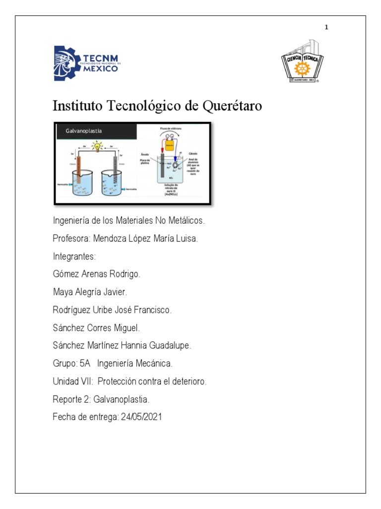 Reporte Galvanoplastia | PDF | Corrosión | Zinc