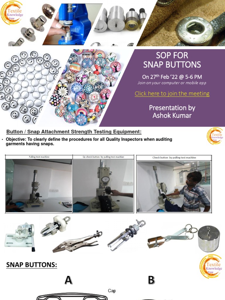 Snap Sop 27 Feb 2022 Download Free Pdf Rivet Seam Sewing