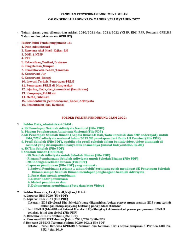 Panduan Penyusunan Dokumen Usulan Csam 2022 | PDF Panduan Penyusunan Dokumen Usulan Csam 2022 | PDF