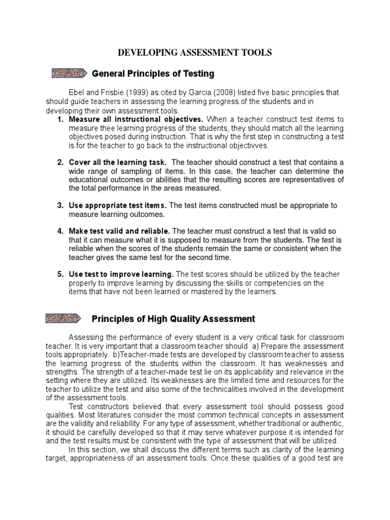 General Principles of Testing | PDF | Educational Assessment | Teachers