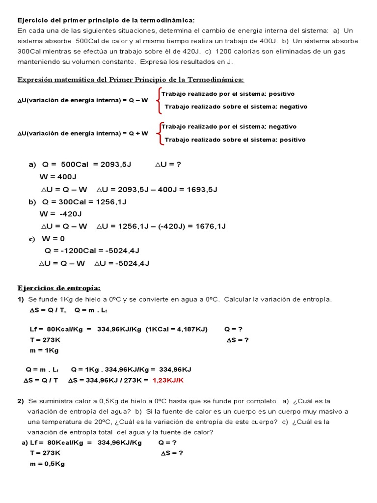 Borrador Zoom (Ejercicios Resueltos en La Clase Del 3 de Julio) | PDF | Gases | Termodinámica