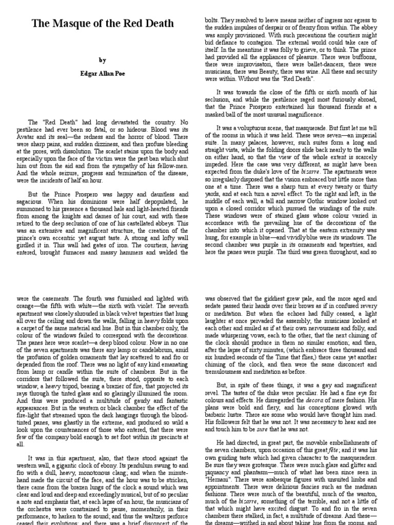 The Masque of The Red Death | PDF | Classics