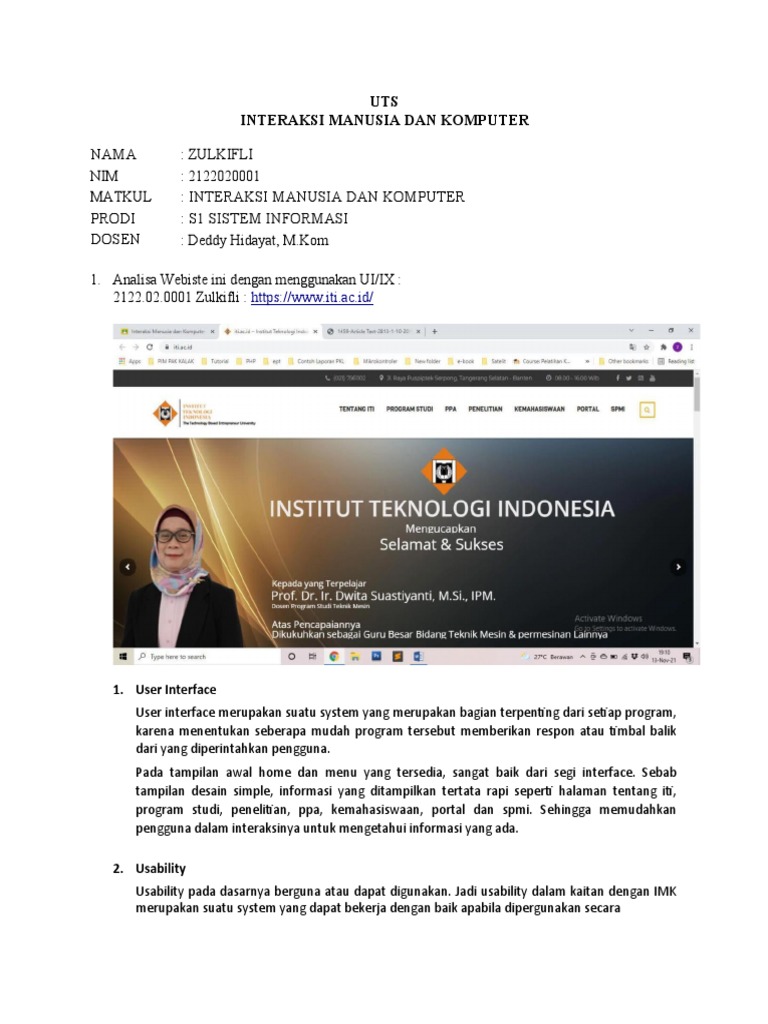 Uts - Interaksi Manusia Dan Komputer - Zulkifli - 2122020001 | PDF | Seni | Komputer