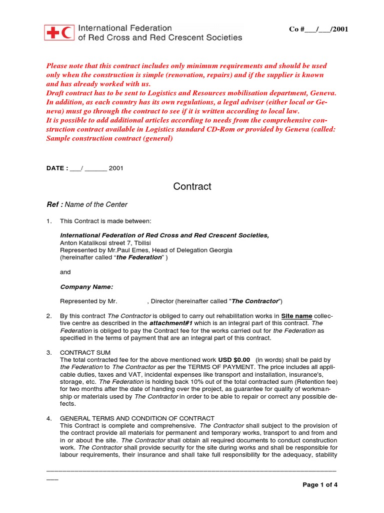 Sample Construction Contract | Download Free PDF | Economies | Justice