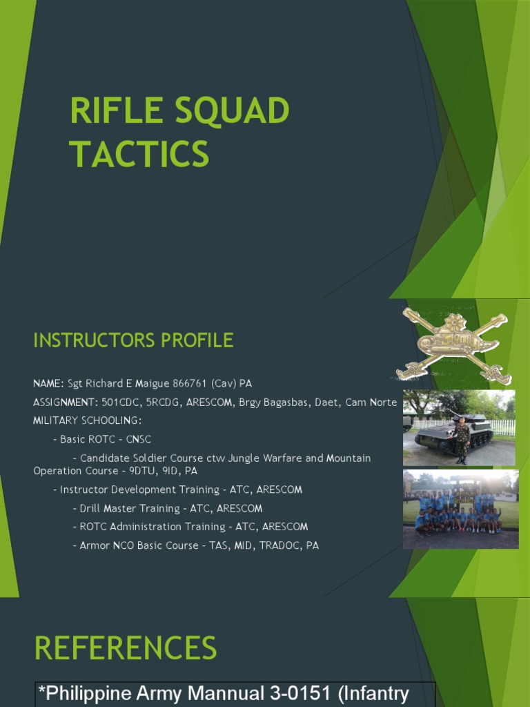 Rifle Squad Tactics | PDF | Platoon | Military