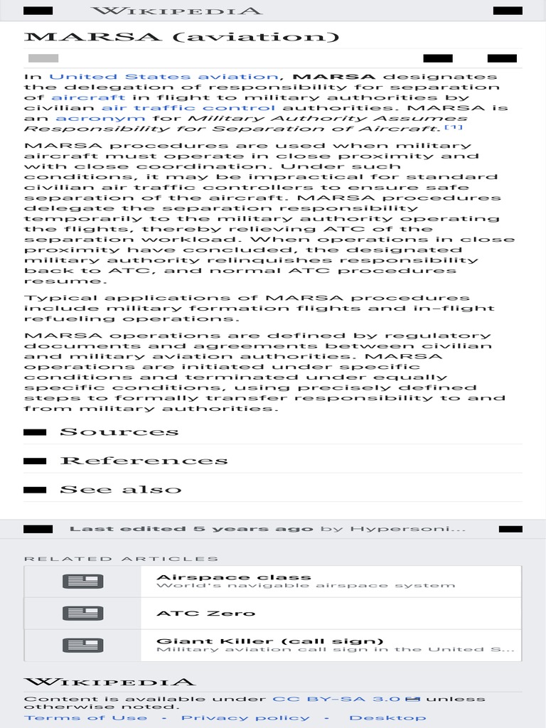 MARSA (Aviation) - Wikipedia | PDF