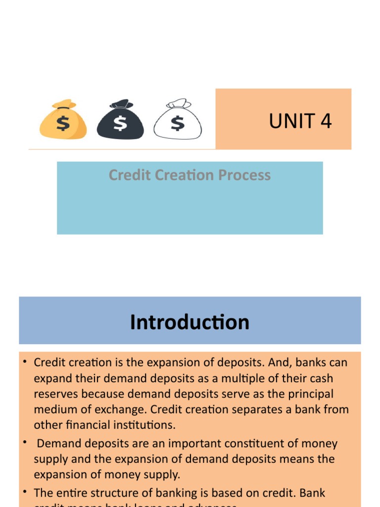 Unit 4: Credit Creation Process | PDF | Banks | Money Creation