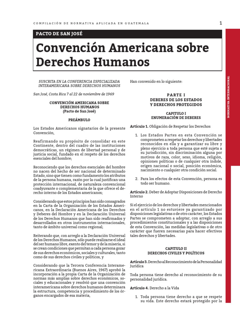 Convención Americana Sobre Derechos Humanos Pacto De San Jose Pdf