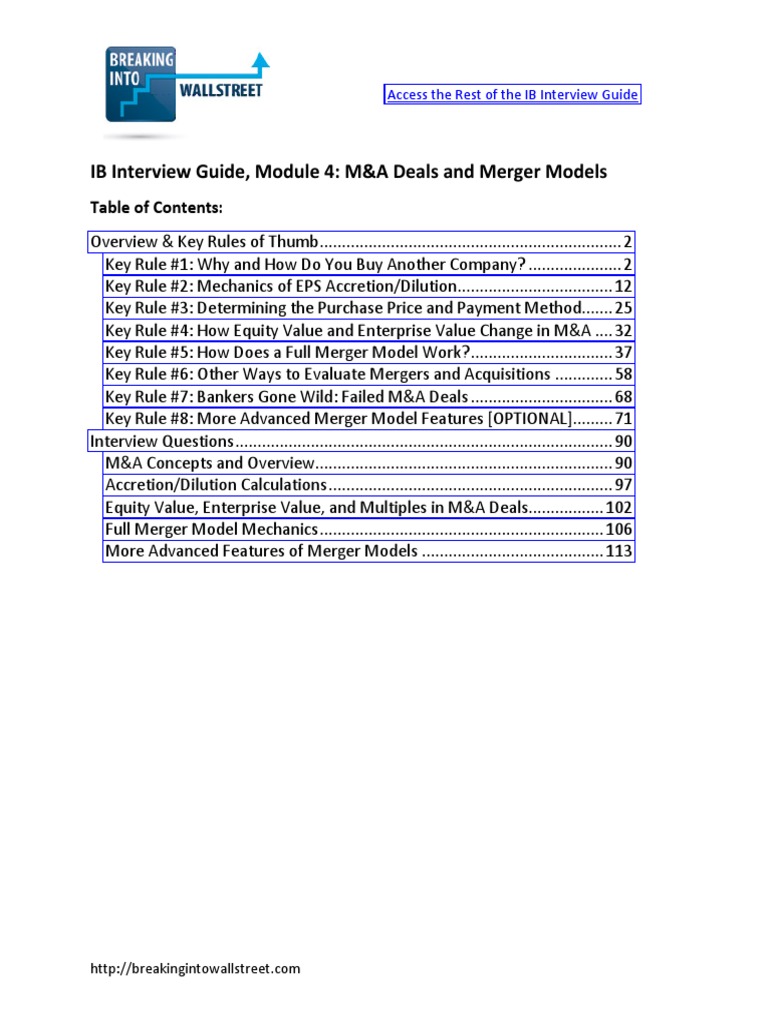 Merger Model Guide | Download Free PDF | Mergers And Acquisitions | Stocks