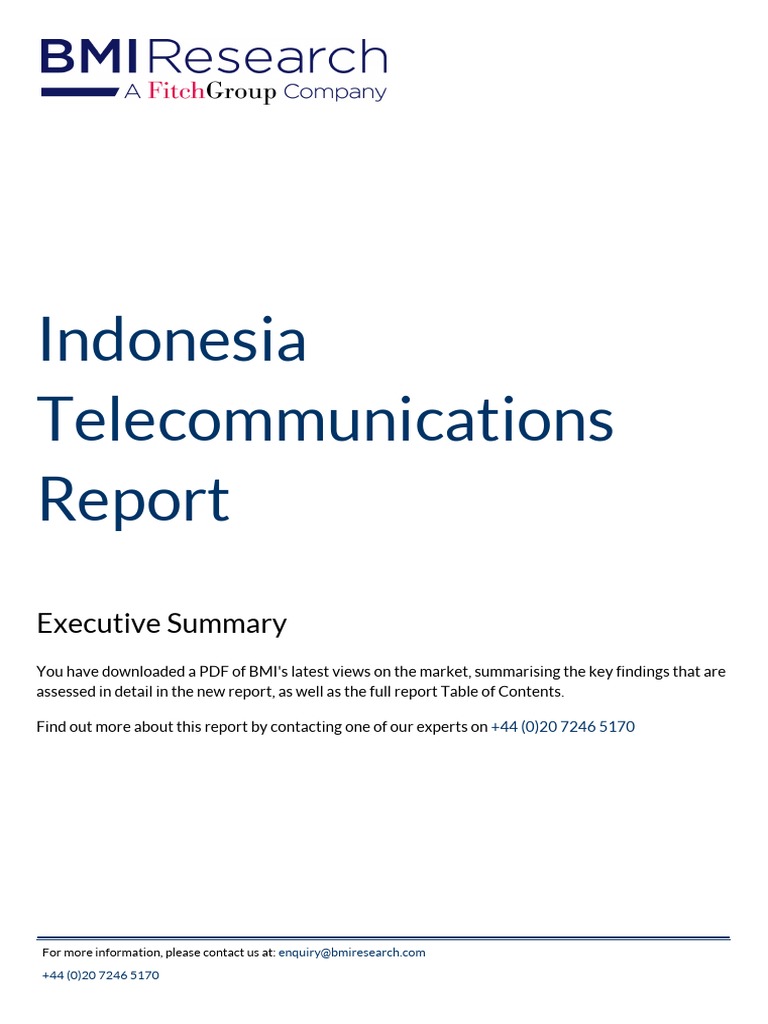 Indonesia Telecommunications Report | PDF | 3 G | 4 G