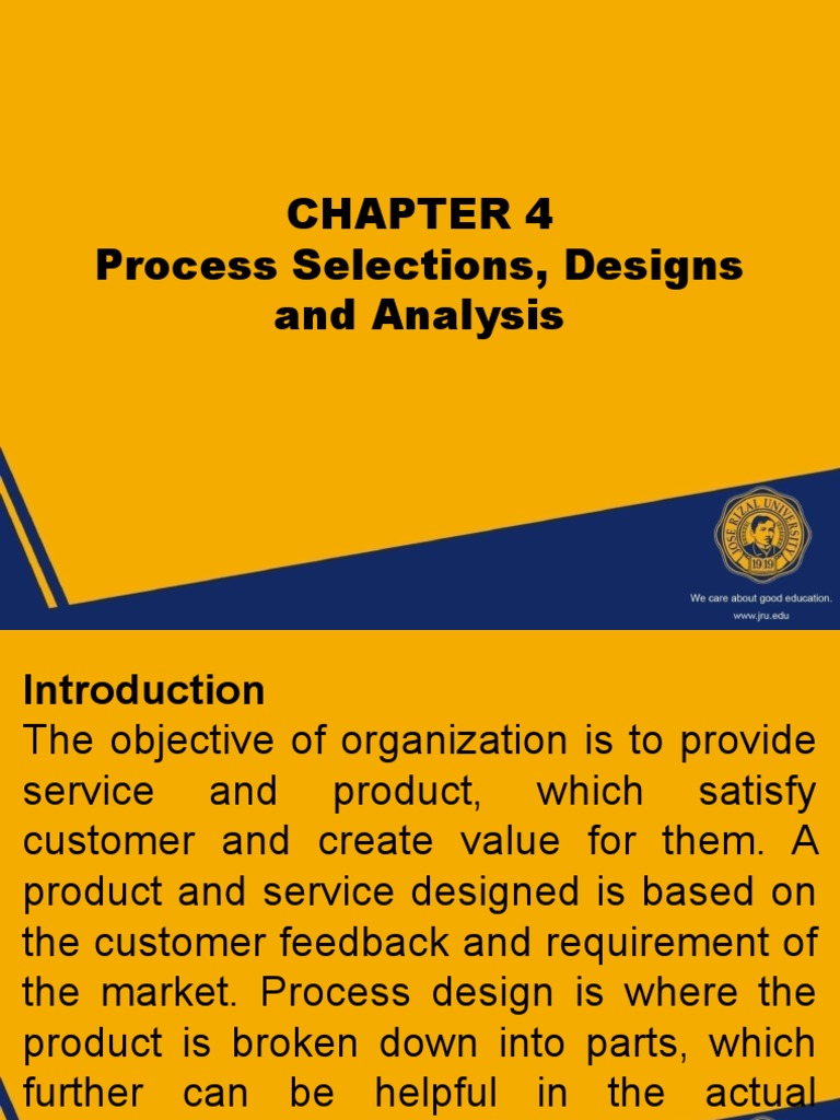Process Selection, Design and Analysis Chapter Summary | PDF