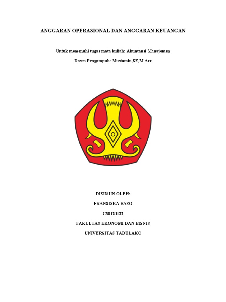 Contoh Anggaran Operasional Perusahaan | PDF | Pengelolaan Keuangan & Uang