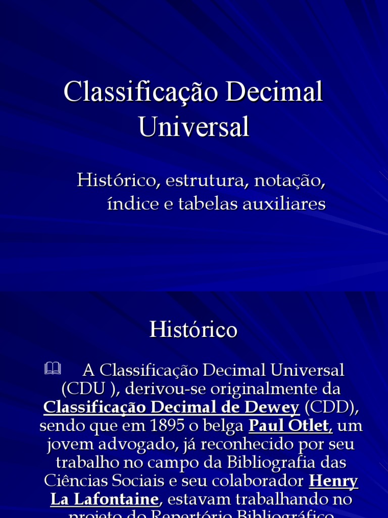 Classificacao Decimal Universal | PDF | Bibliotecas | Science
