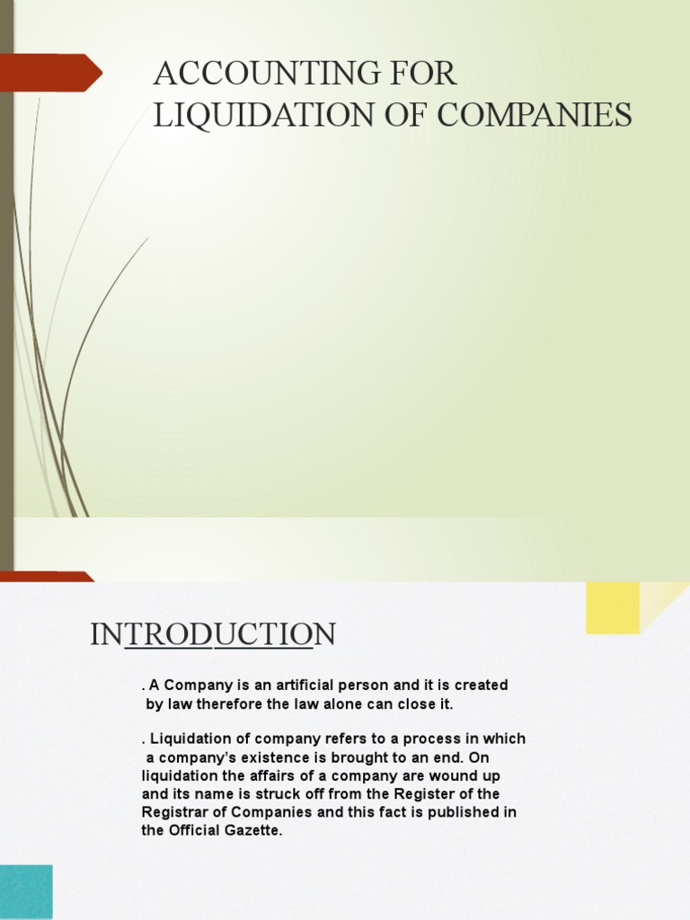 Liquidation Accounting Overview | PDF | Liquidation | Companies