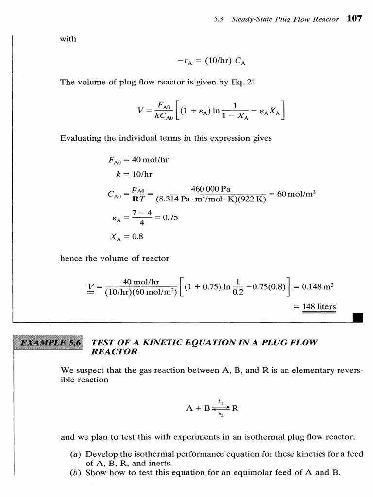 Plug Flow Volume Reactor2 | PDF