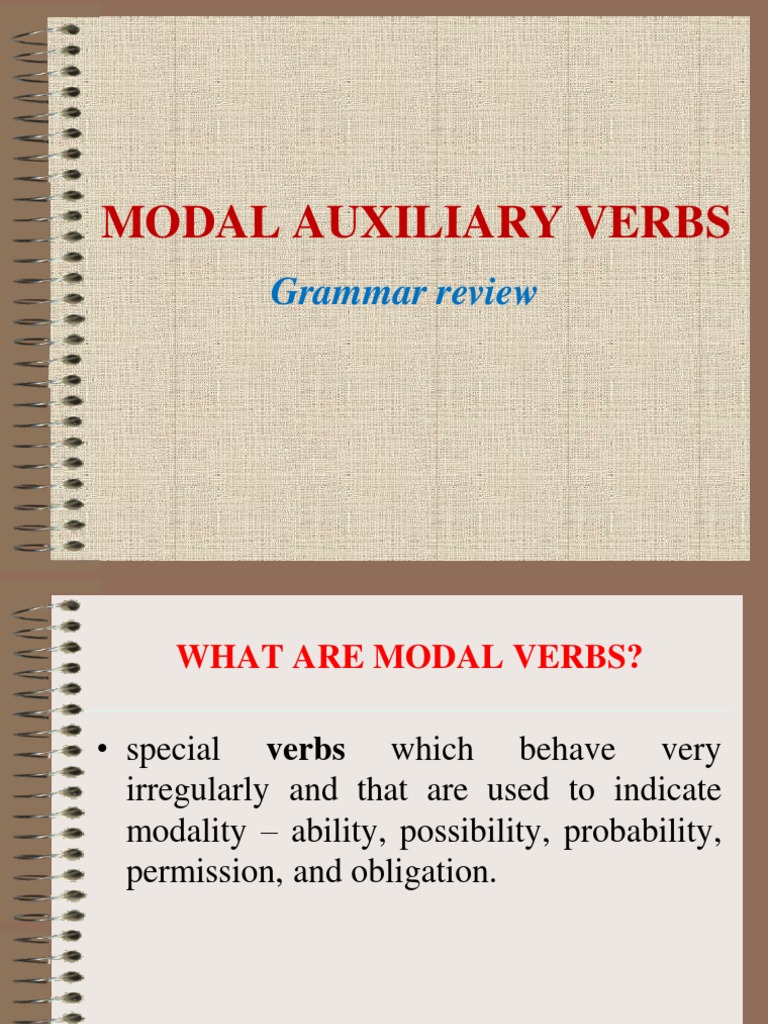 Modal Auxiliary Verb | PDF | Verb | Cognitive Science
