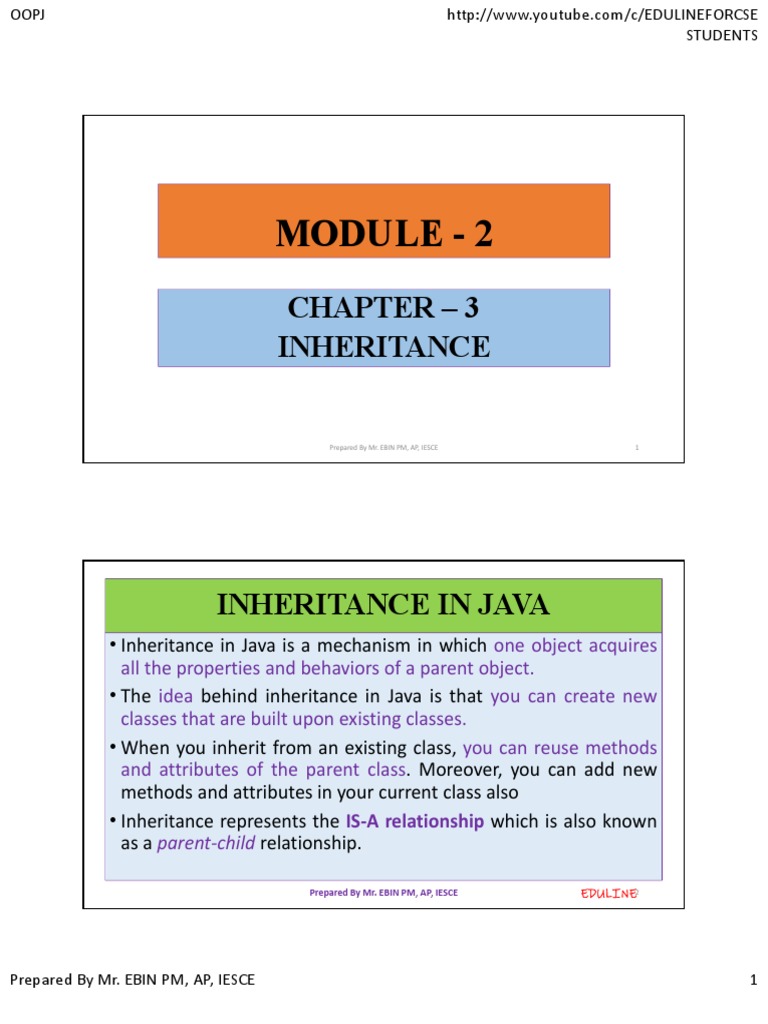 Module 2 Chapter 3 Inheritance Pdf Inheritance Object Oriented Programming Method