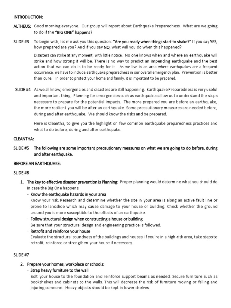 Earthquake-Report in Word | PDF | Emergency Management | Earthquakes
