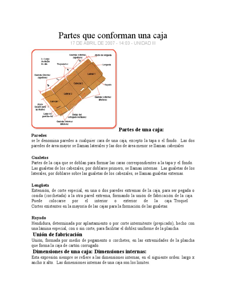Partes Que Conforman Una Caja | PDF | Hogar, jardinería y bricolaje | Arte
