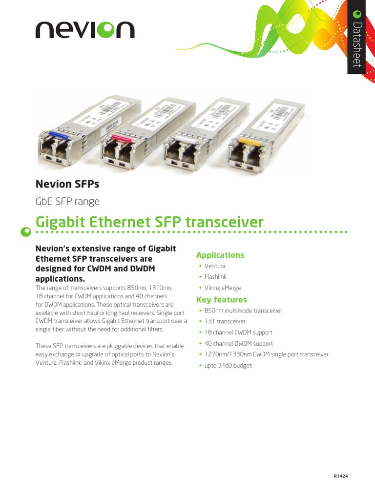 SFP Transceiver Series Datasheet | PDF | Wavelength Division ...