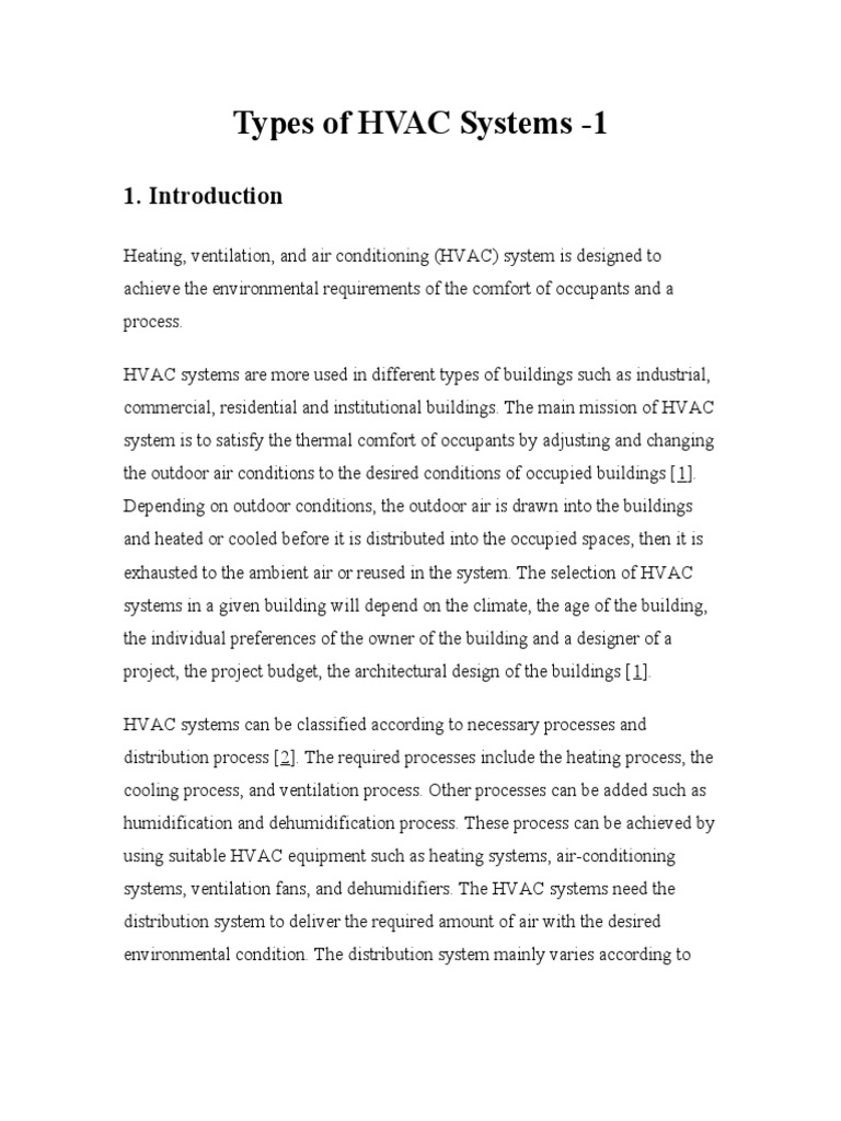 Types of HVAC Systems - 1 | Download Free PDF | Air Conditioning ...
