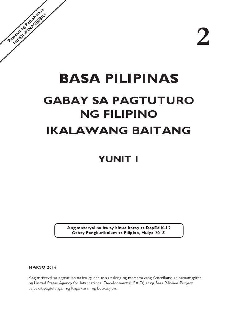 Quarter 1 Grade 2 Filipino | PDF