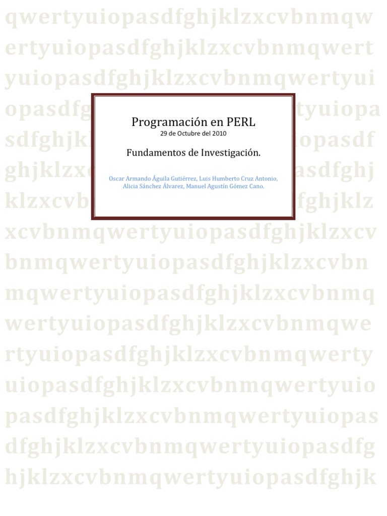 Lenguaje Perl | PDF | Perl | Conocimiento