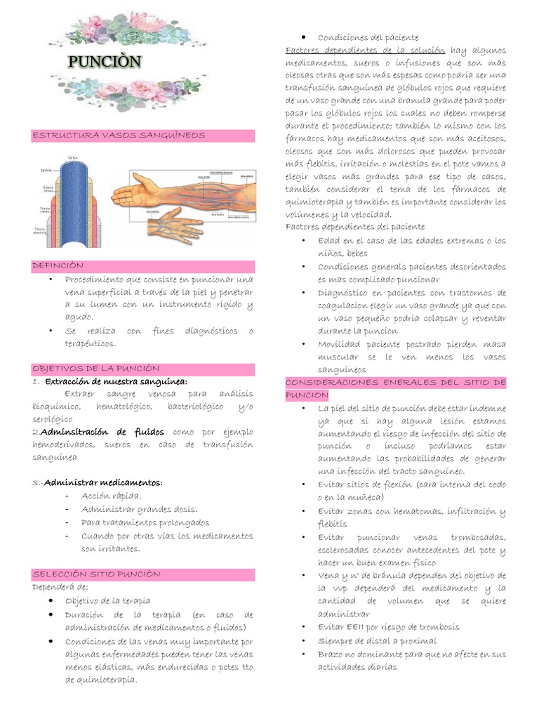 Proceso de Punción Venosa y Selección de Venas | PDF | Especialidades ...