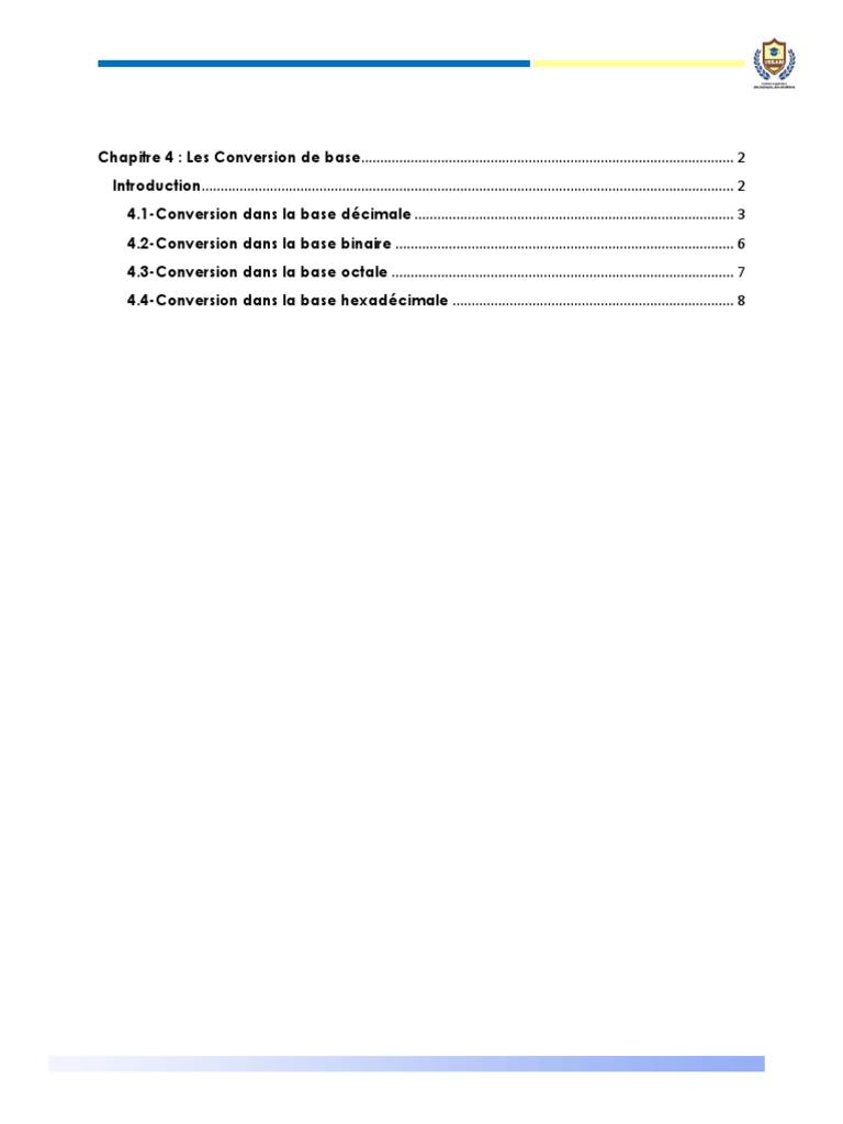 Conversion entre bases numériques | PDF | Mathématiques | Théorie du calcul