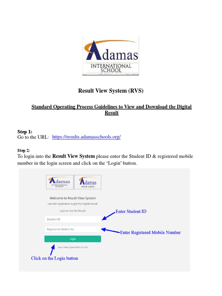 Result View System (RVS) : Standard Operating Process Guidelines To ...