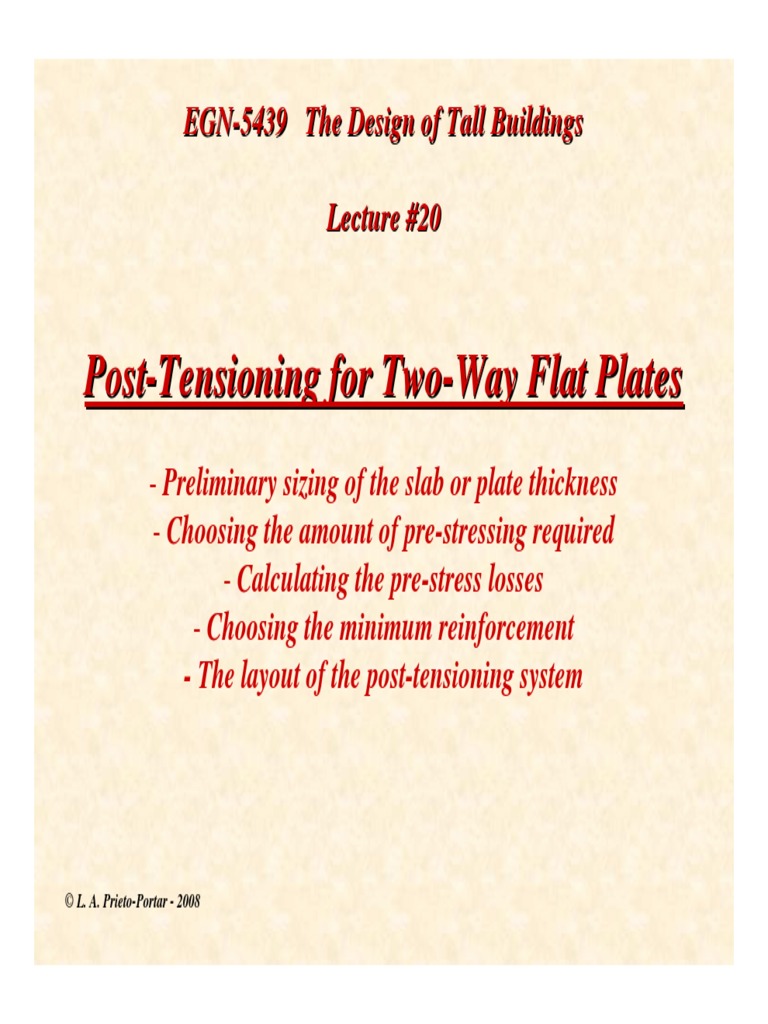TB Lecture20 Example of PT Two Way Slabs | PDF | Prestressed Concrete ...