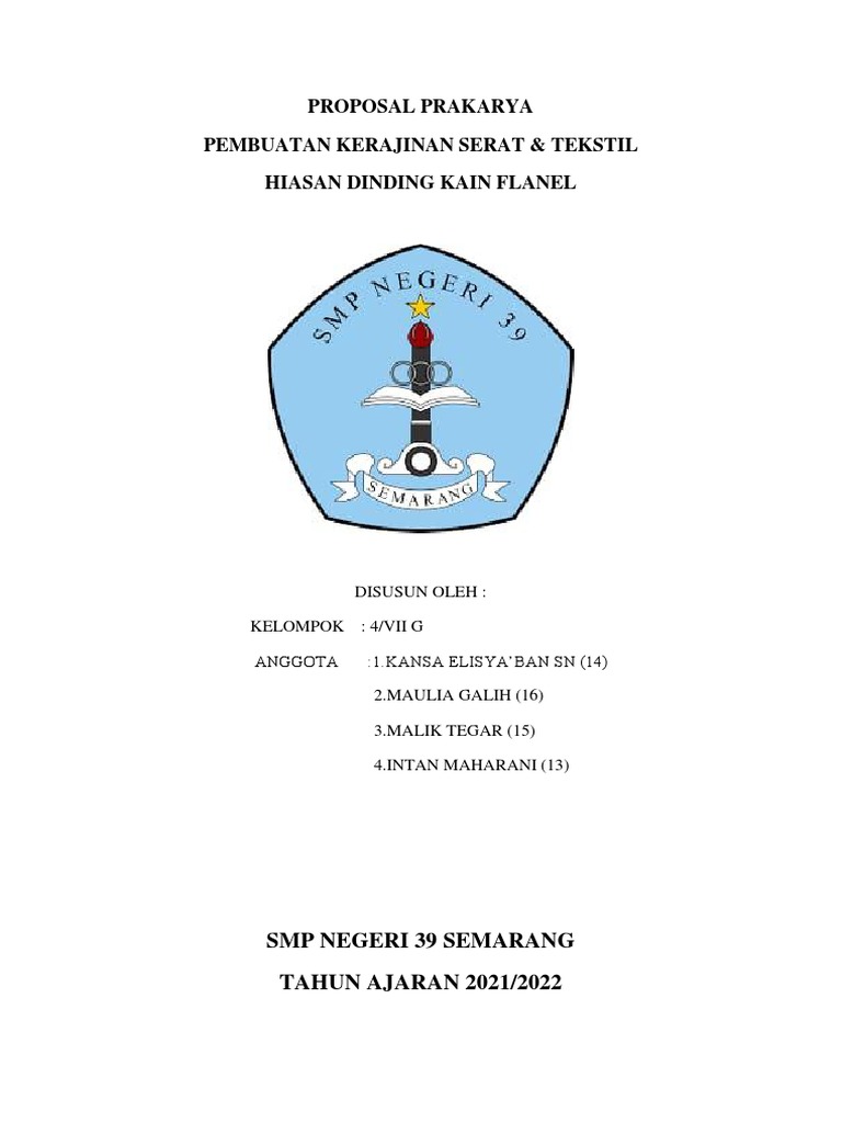 Proposal Prakarya Hiasan Dinding Kelompok 4 | PDF | Griya & Taman