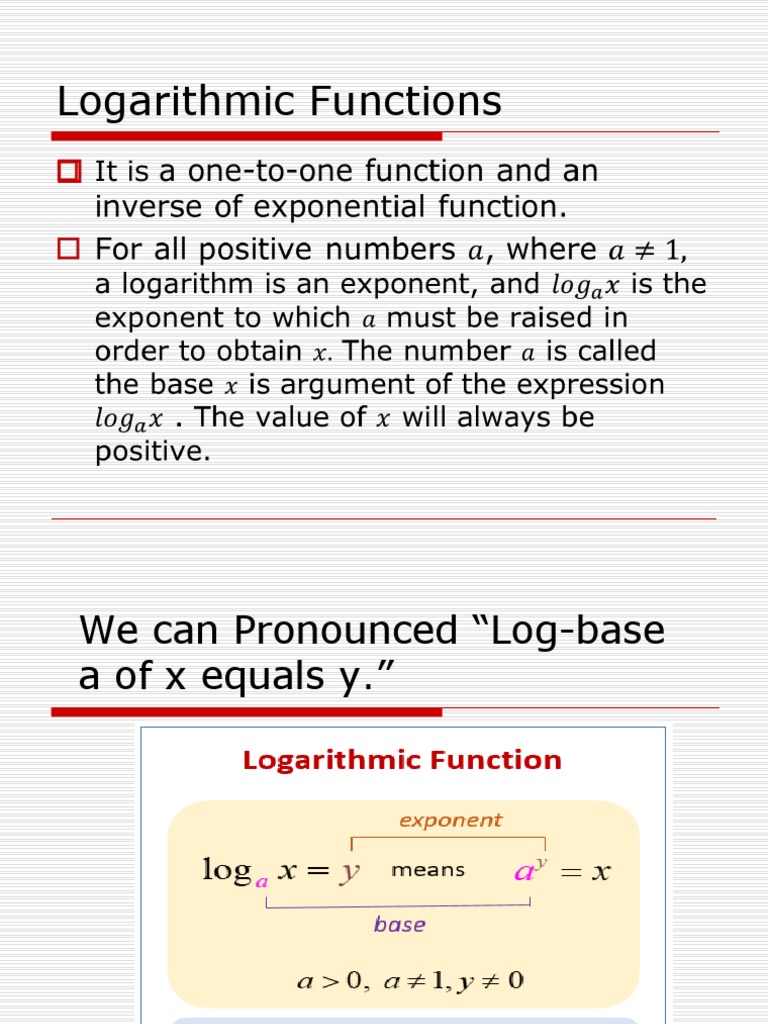 Logarithmic Function | PDF | Function (Mathematics) | Logarithm