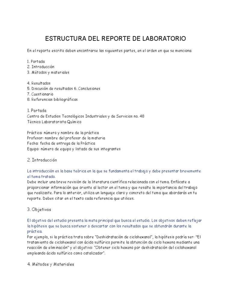 Estructura Del Reporte de Laboratorio | PDF | Hipótesis | Citación
