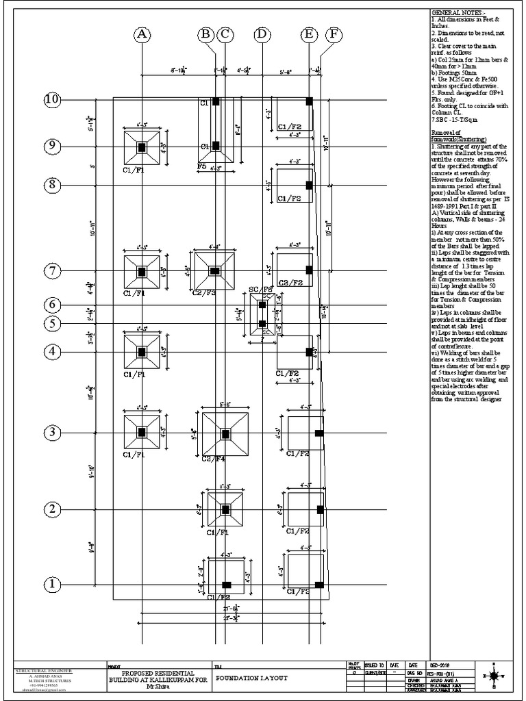 Foundation Layout | PDF | Building Engineering | Structural Engineering