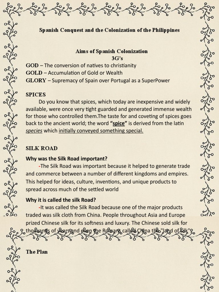 Group 1-Spanish Conquest and The Colonization of The Philippines | PDF ...