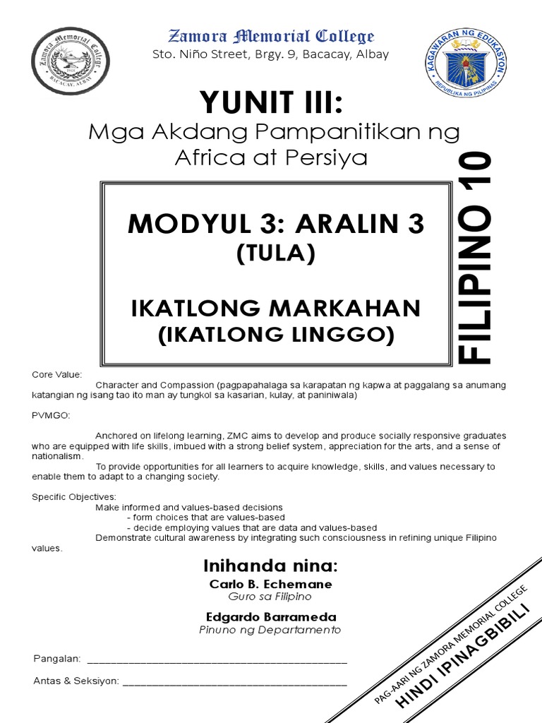 Grade 10 Q2 Week 3 | PDF