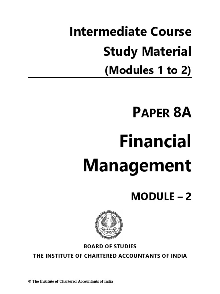 Financial Management: Intermediate Course Study Material | PDF ...