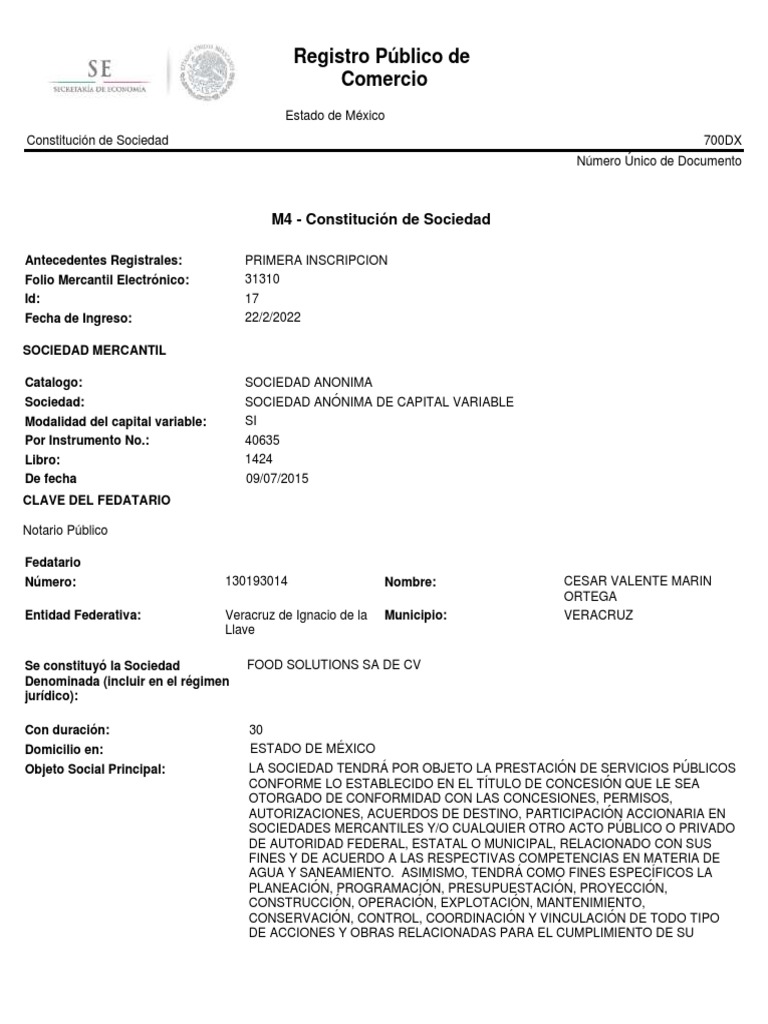 Registro Público de Comercio | PDF | Sociedad de responsabilidad limitada | México