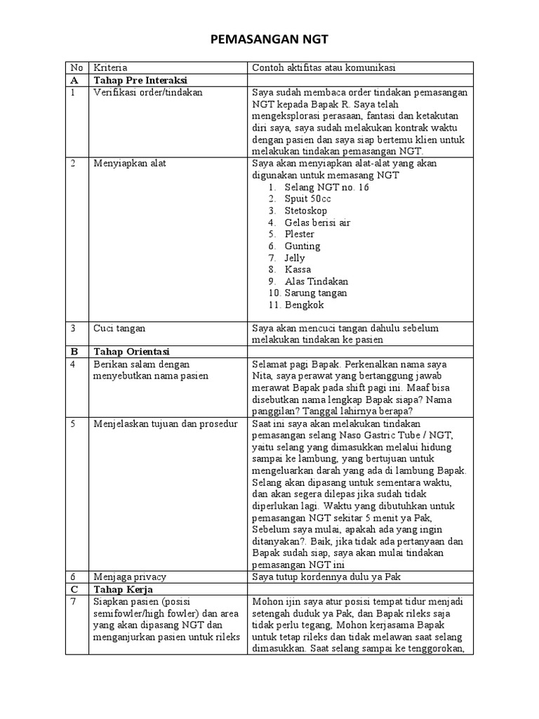 Pemasangan NGT | PDF