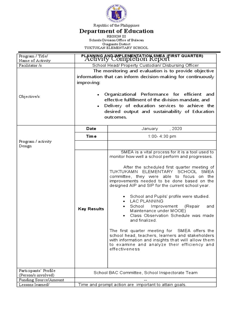 Monitoring Progress and Planning Improvements: The First Quarter School ...