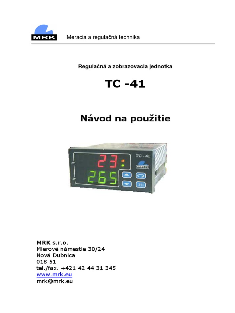 TC-41 Kompletný Návod Rev. 07-12-2015 | PDF
