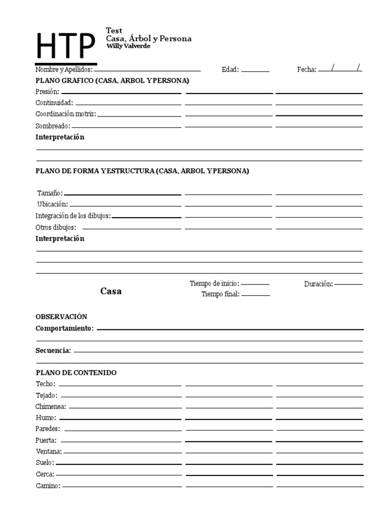 Test HTP Protocolo | PDF