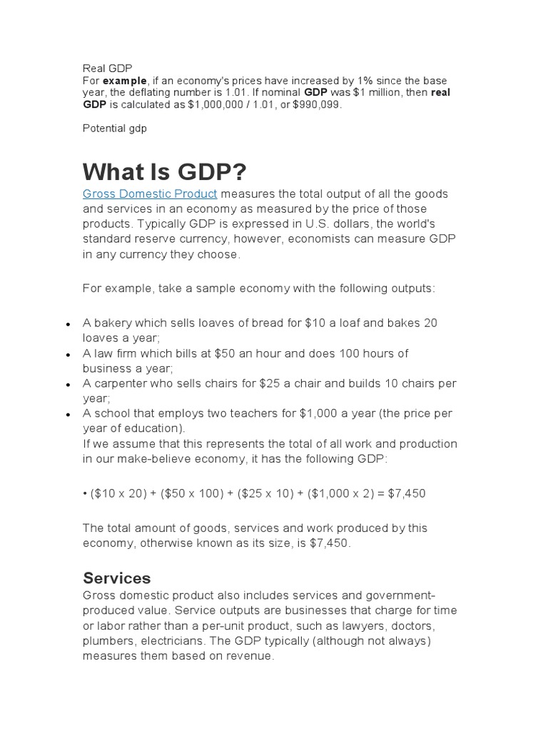 What Is GDP?: Services | PDF | Gross Domestic Product | Inflation